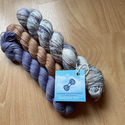 4 Ply DK Yarn 20g 10g Mini Skein Hand Dyed Wool Nylon Green Mustard ...