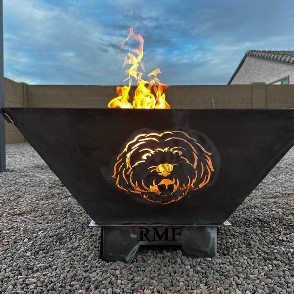 Large Custom Metal Fire Pit, 4 Sided Collapsible Custom, Heavy 12 Gauge ...