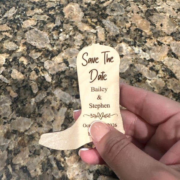 Cowboy Boot Save the Date Magnet | Personalized Wedding Favors ...