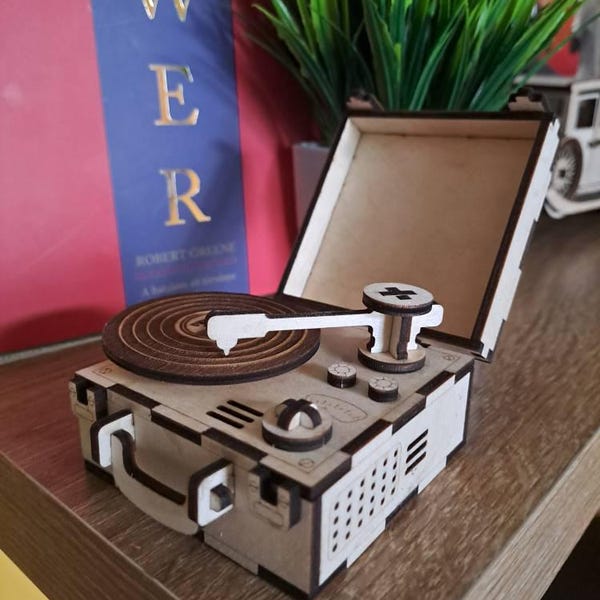 Vinyl Retro Recorder Laser Cut File, SVG Vintage Player Miniature DIY ...