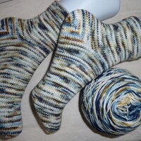 Dragonfly in Amber - Blue, Gold, Yellow, White Merino Nylon Yarn ...