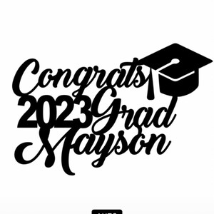 Personalized Graduation Cake Topper Svg, Congrats Grad, Custom ...