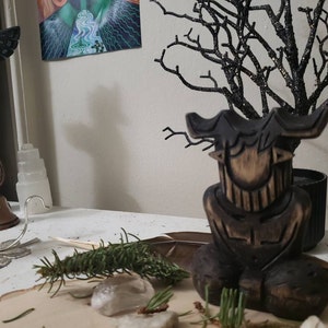 Cernunnos Statue Green Man Horned God Pan Herne the Hunter - Etsy