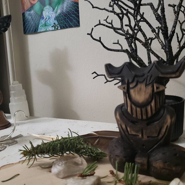 Cernunnos Statue Horned God Pan - Etsy