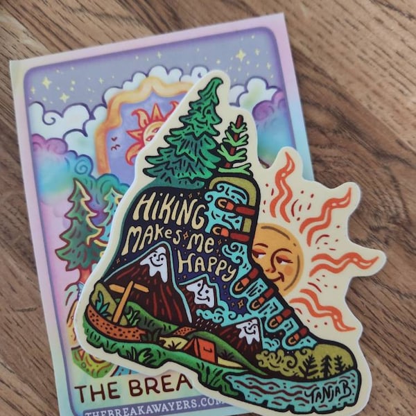 HIKING MAKES Me HAPPY // Weatherproof Outdoor Sticker // Vinyl 4 ...