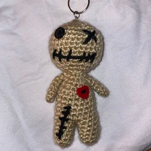 Mini Voodoo Style Doll Crochet Amigurumi Keychain, Backpack Charm ...