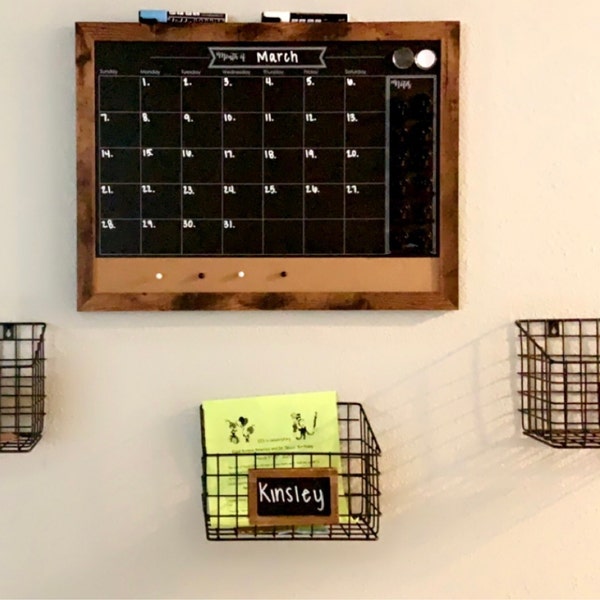 18x24 Chalkboard Calendar and Bulletin Combo Board- Includes Chalk ...