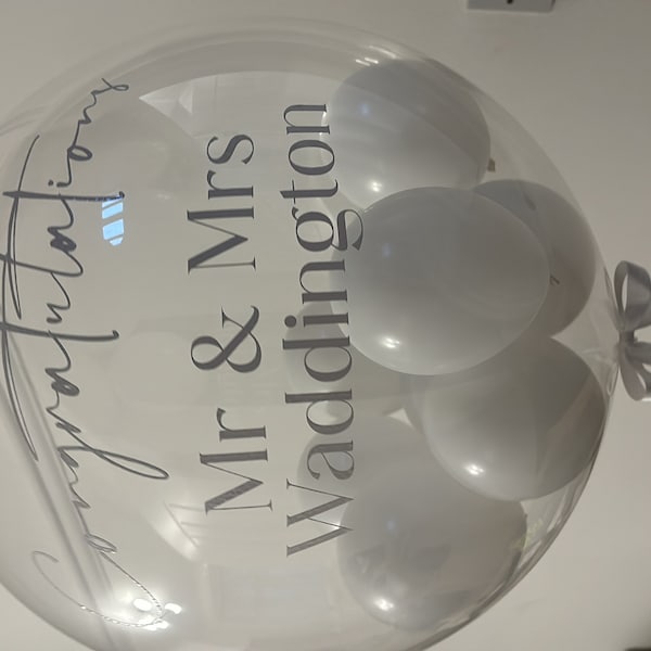 Personalised Bubble Balloon | Clear Helium Balloon | Personalised Text | 24" Deco Bubble ...