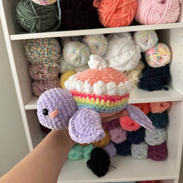 Birthday Cake Sea Turtle | Digital PDF Crochet Amigurumi Pattern ...