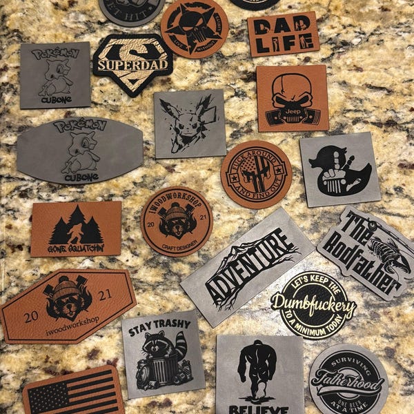 Leather Patch Svg, 12 Set Leather Hat Patches Svg, Leather Shape Svg ...