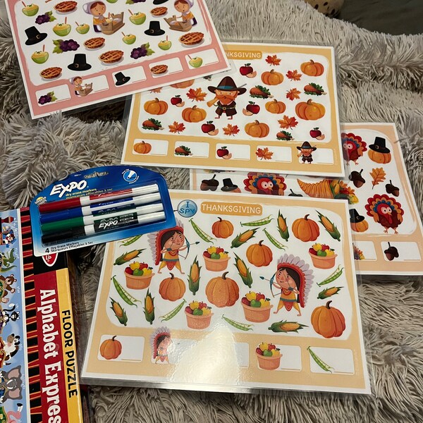 Thanksgiving Day I Spy Activity. Fall Counting Worksheets. Autumn I Spy ...