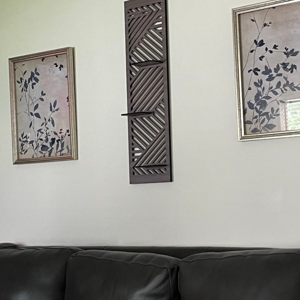 Geometric Wood Wall Shelf, Plant Shelf for Wall, Wall Display Shelf ...