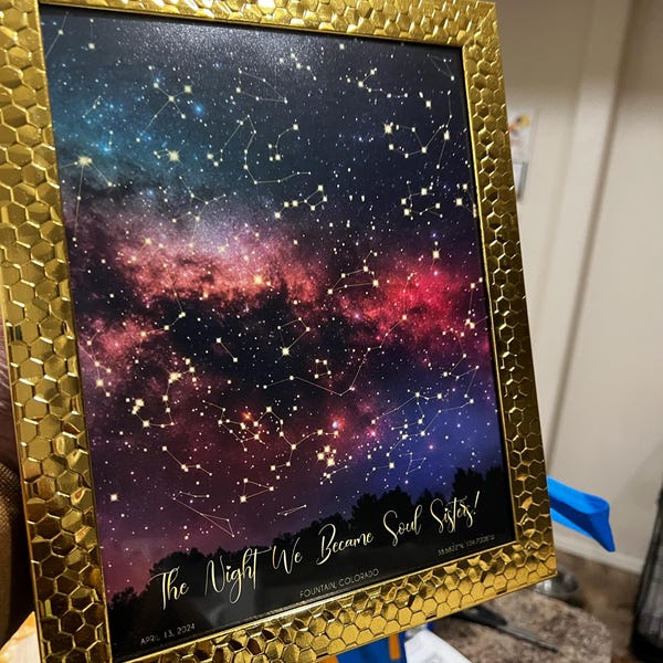 Christmas Gift Star Map, Custom Star Map, Constellation Gift, Night Sky ...