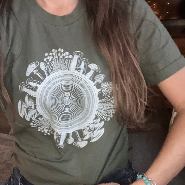 Mushroom Ring Tee, Tree Ring Shirt, Nature Shirt, Outdoors Shirt ...