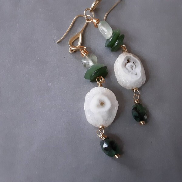 Rainbow Crystals, Titanium Silver Agate Shards and Hammered Blackened ...