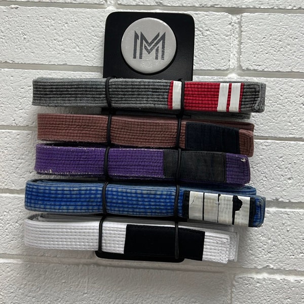 Martial Arts Belt Display Oak Pine Wall Hanging Belt Rack Organizer ...