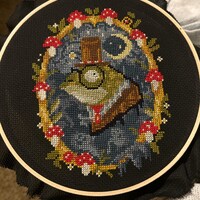 Detective Toadesky Cross Stitch Pattern, Frog Color Chart, Embroidery ...