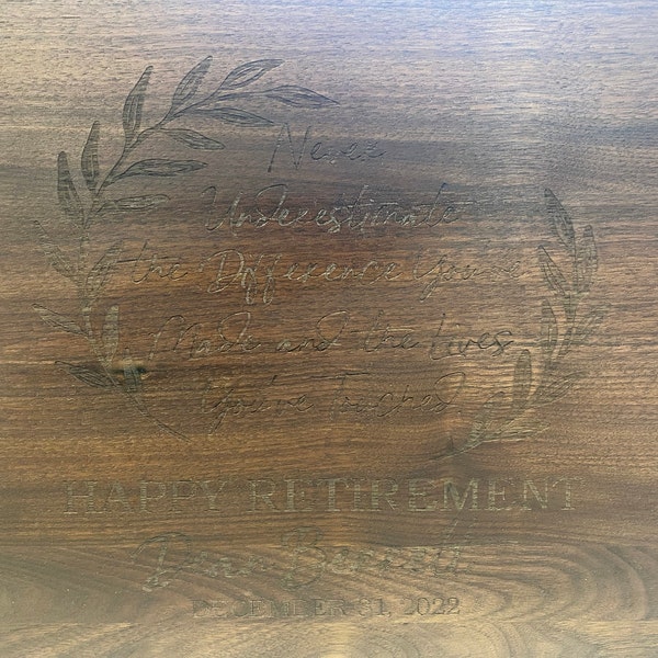 Happy Retirement Cutting Board, Retirement Cutting Boards, Retirement ...