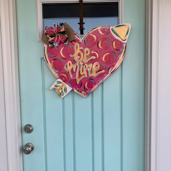 Personalized Door Hanger - Valentine's Day Door Hanger - Valentine Door ...