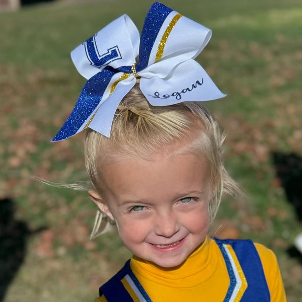 Red and Royal Blue Cheer Bow, Red Cheer Bow, Red Royal Blue White Cheer ...