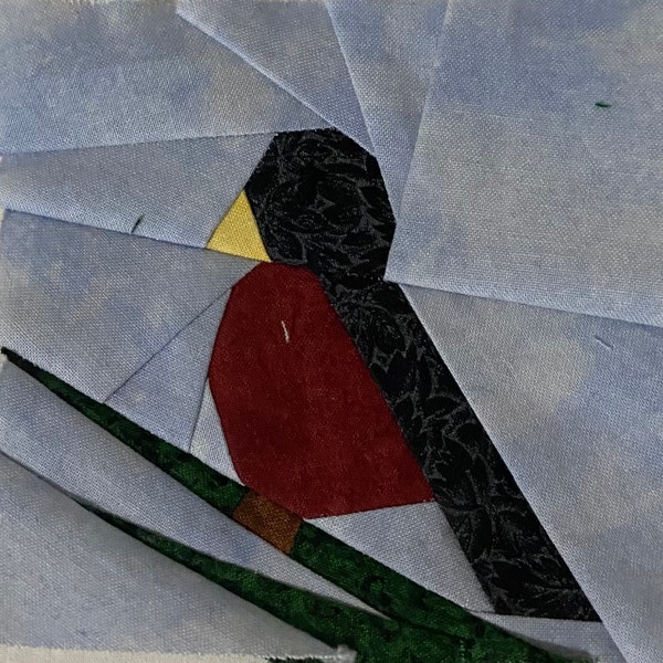 Robin Paper Pieced Block Pattern in PDF - Etsy