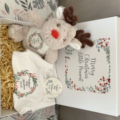 Babys First Christmas Gift Set, Personalised First Christmas Gift Box ...