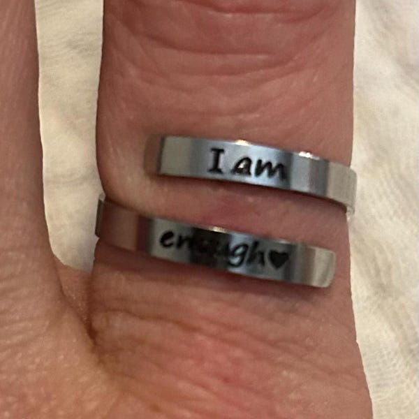I Am Enough Adjustable Ring - Etsy