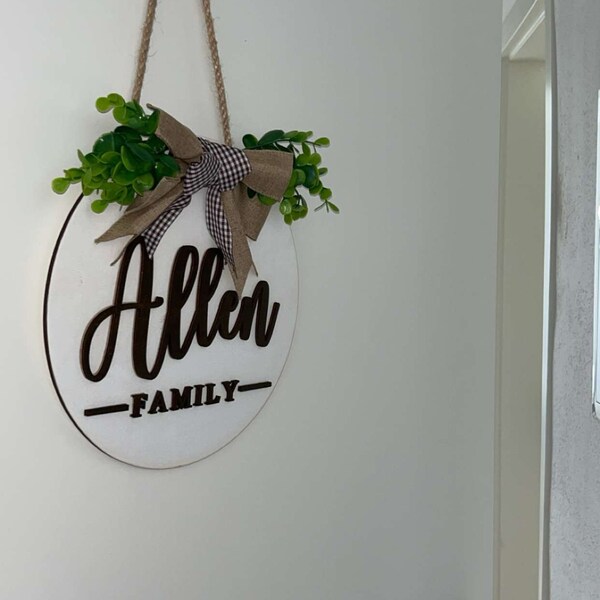Personalized Family Door Sign, Last Name Sign, Custom Wooden Welcome ...