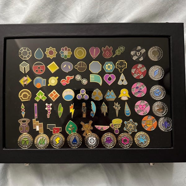 Complete Gary Oak Kanto Rival Pokemon Gym Badge Set of 10 Anime ...