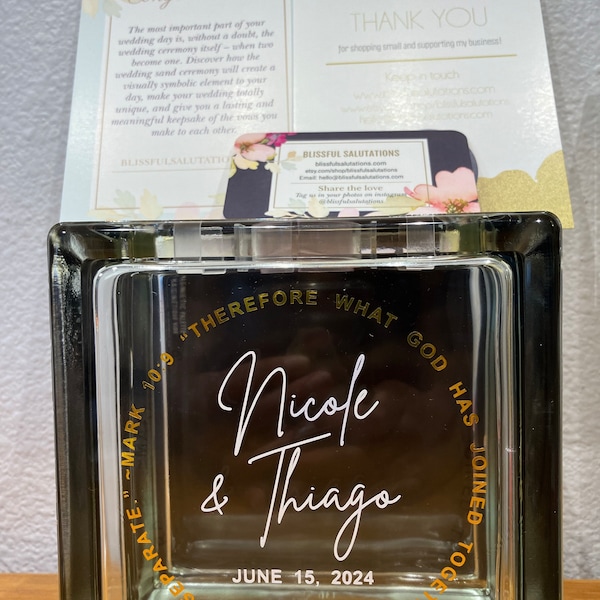 Sand Ceremony Set for Wedding, Unity Candle Alternative, Curved Text ...