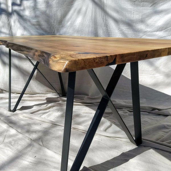 28" Heavy Duty Dining Table Legs, X-shaped Solid Steel Table Legs ...