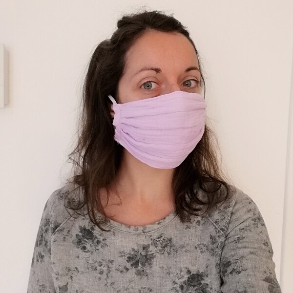 Adult Organic Cotton Double Gauze Cheesecloth Face Mask Breathable Two ...