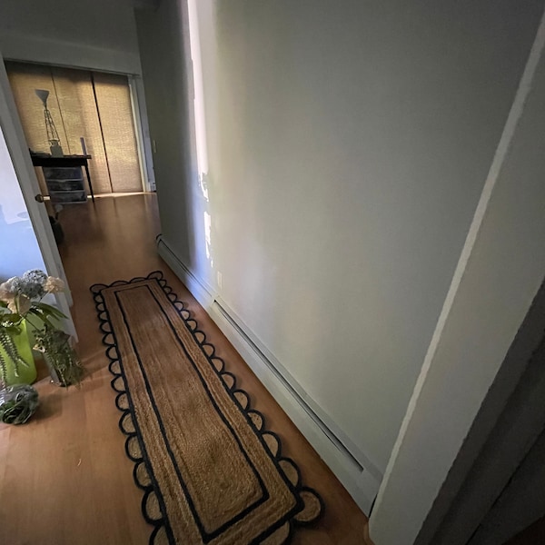 Scallop Runner Rug, Jute Scalloped Rug, Jute Runner Rug, Natural Jute ...