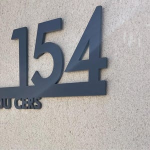 Modern House Numbers Hidden Fixings Floating House Numbers Black Silver ...