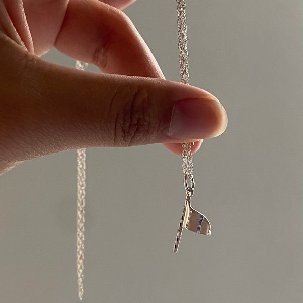 Flag, Rifle, Saber, Colorguard, Color Guard, Necklace, Charm, Sterling ...