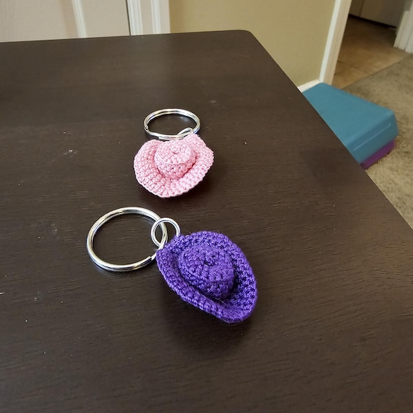 Crochet Pattern Cowboy Hat Keychain Crochet Pattern for Mini Cowboy Hat ...