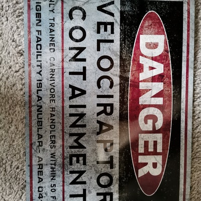 Jurassic Park Raptor Sign - Etsy