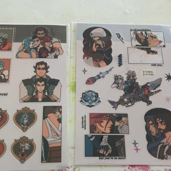 Arcane Crews Sticker Sheet 8x5" Ft. Vander, Silco, Jinx, Vi, Viktor ...