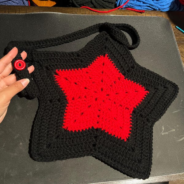 Rainbow Star Purse Digital Crochet Pattern, Instant Download Star Cross ...