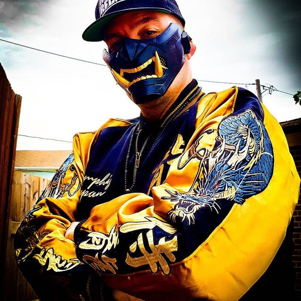 Tiger Japan Warrior Varsity Jacket Black Sukajan Japanese Street Style ...