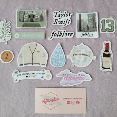 Taylor Swift Inspired Folklore Sticker Pack 13 Pc BONUS Surprise ...
