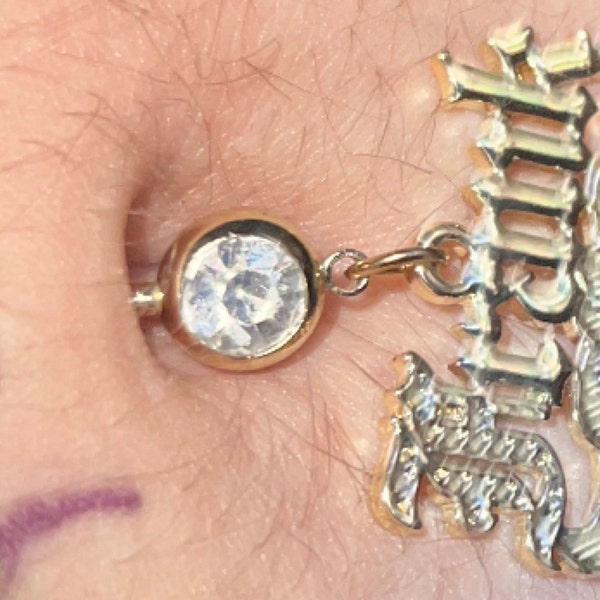 Custom Belly Button Rings,name Navel Belly Ring,belly Ring Dangle ...