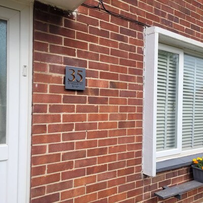 K Smart Sign Modern House Signs Plaque Door Number Street - Etsy UK