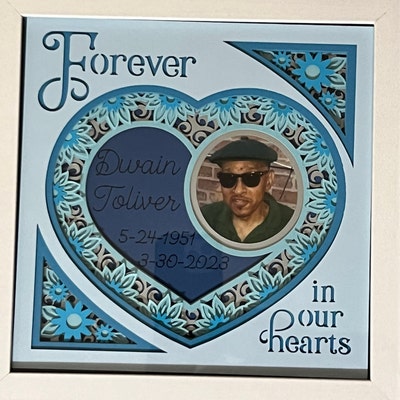 CUSTOMIZABLE 3D MEMORIAL Shadow Box Svg for Cricut for - Etsy