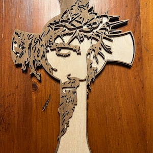 Jesus and Cross Laser Cut File. Vector File for Laser Cutting. Wall Art ...