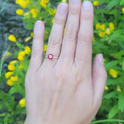 4 Carat Ruby Ring / Yellow Gold Ruby Engagement Ring / - Etsy