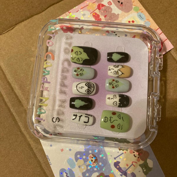 Pikmin Hand-painted Press-on Nails - Etsy
