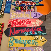 Set of 7 Directional Signs . Beach Signs . Tiki Signs . Custom ...