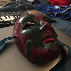 Full Face Mens Masquerade Mask. Halloween Mask. Hand Painted - Etsy