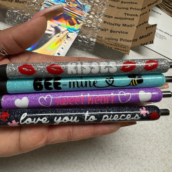 Valentine’s Day Pens | Conversation Pens | Glitter Pens - Etsy